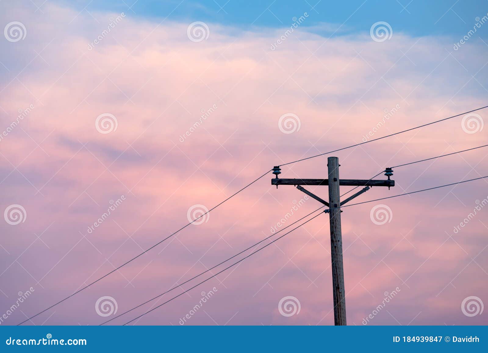 Telegraph Pole and Wires at Sunset Stock Image - Image of cable, lines ...