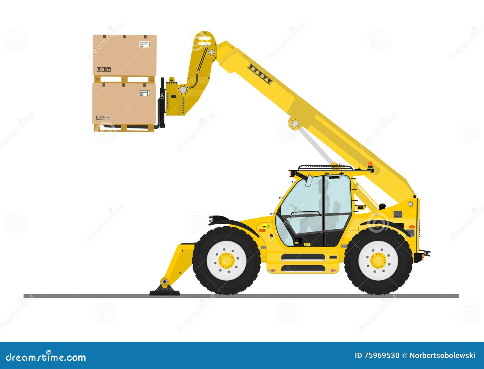 Telehandler illustration de vecteur. Illustration du véhicule - 75969530