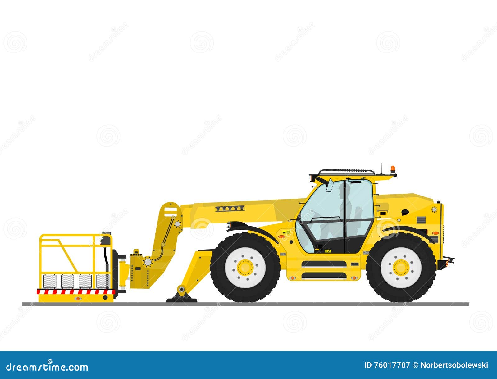 Telehandler with bucket stock vector. Illustration of industry - 76017707
