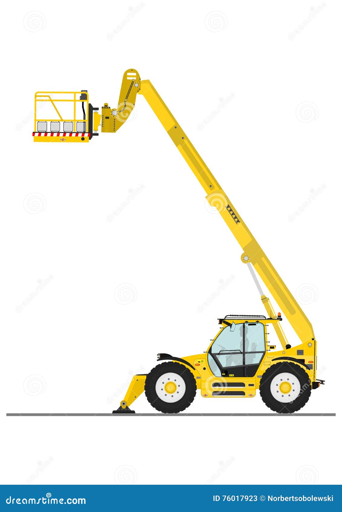 Telehandler with bucket stock vector. Illustration of handler - 76017923
