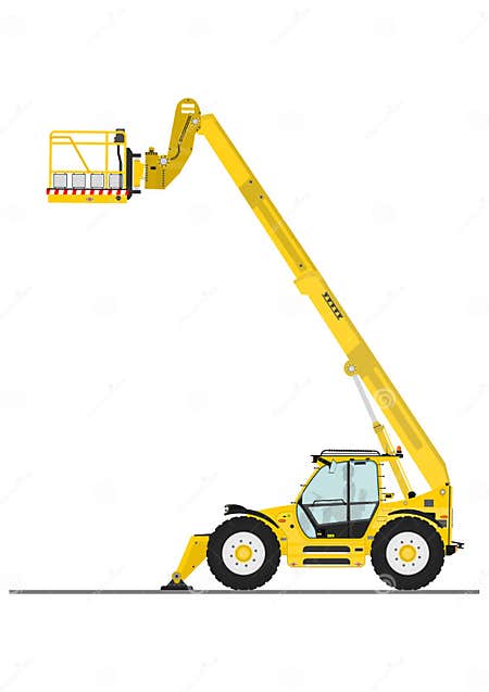 Telehandler with bucket stock vector. Illustration of handler - 76017923