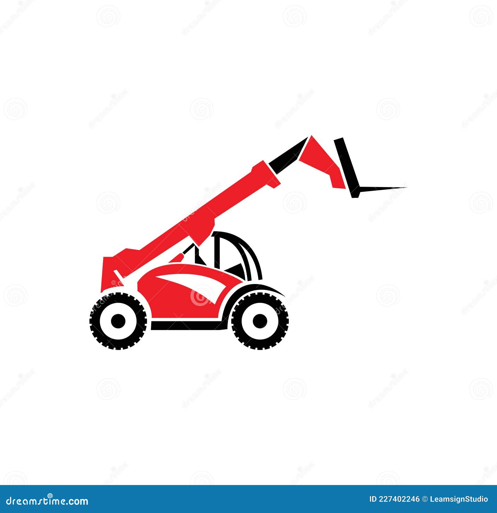 Tele Handler Vehicle Design Illustration Stock Vector - Illustration of ...