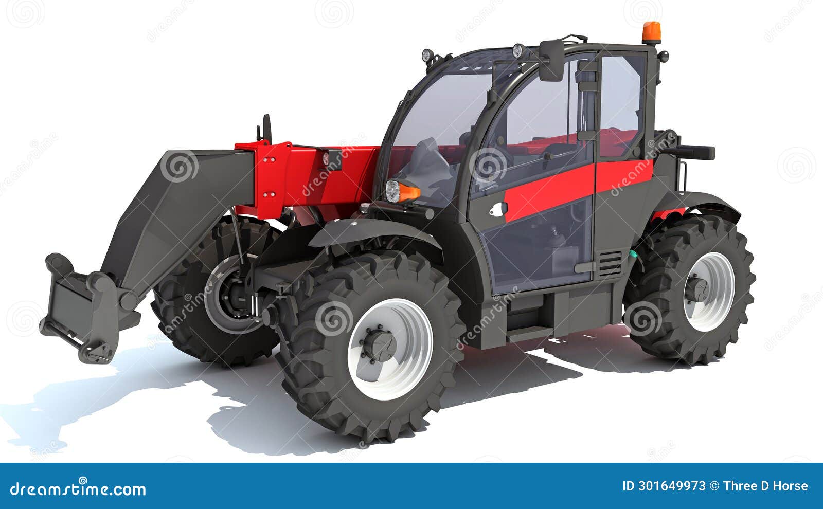 Telehandler With Bucket Cartoon Vector | CartoonDealer.com #76017167