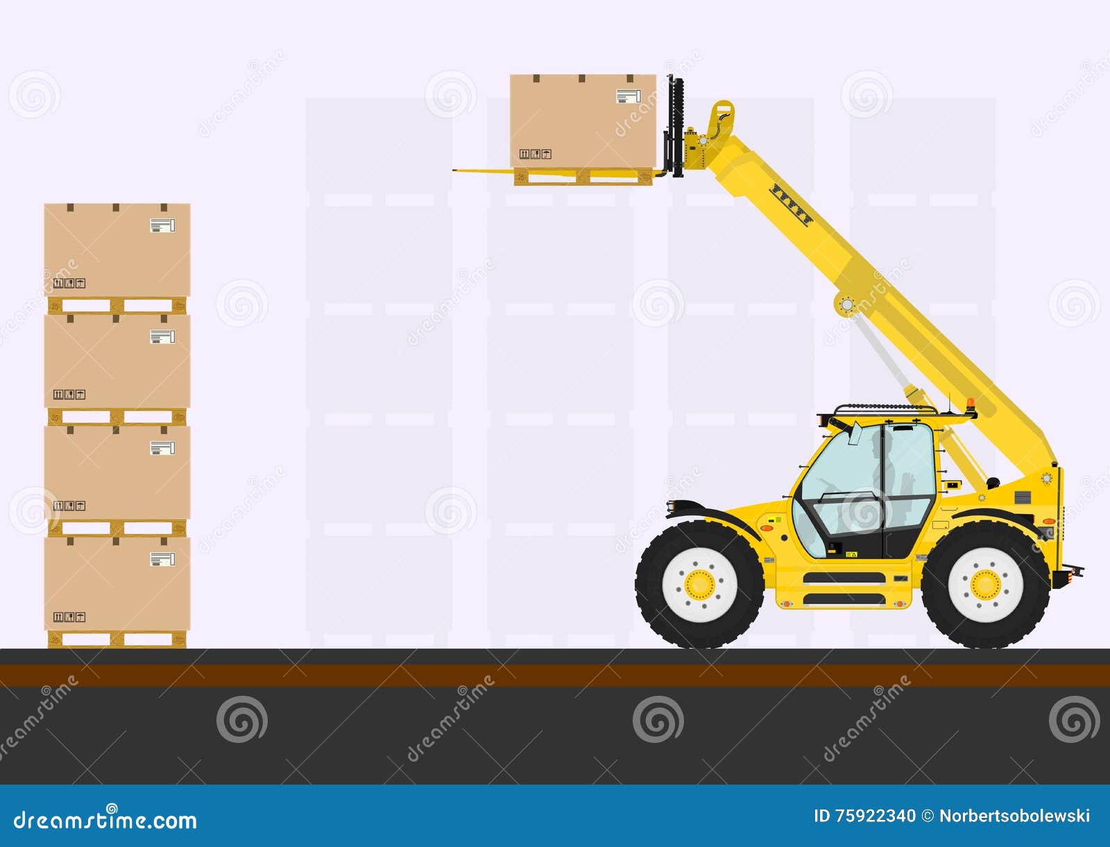 Telehandler stock vector. Illustration of construction - 75922340