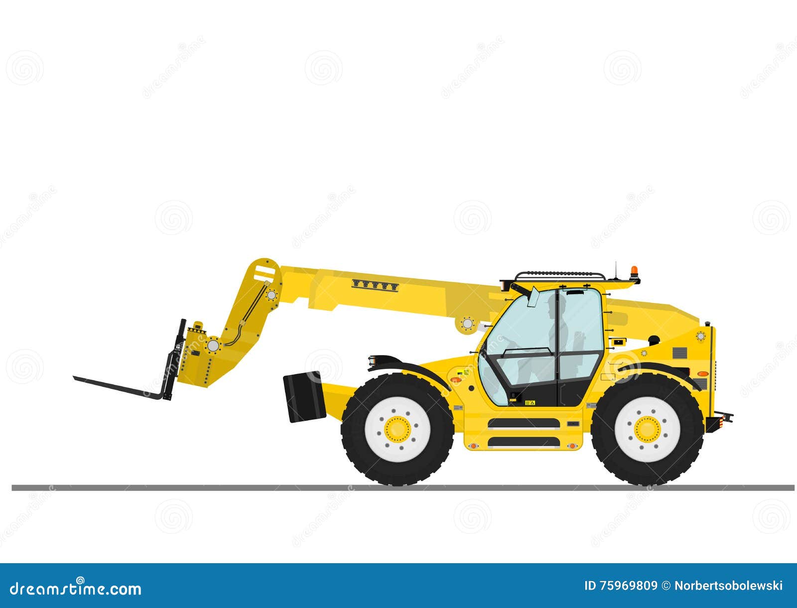 Telehandler stock vector. Illustration of safety, industry - 75969809