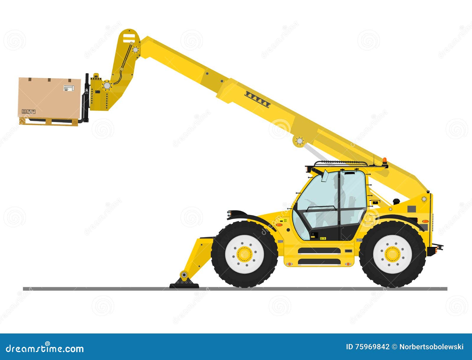 Telehandler stock vector. Illustration of cargo, lift - 75969842