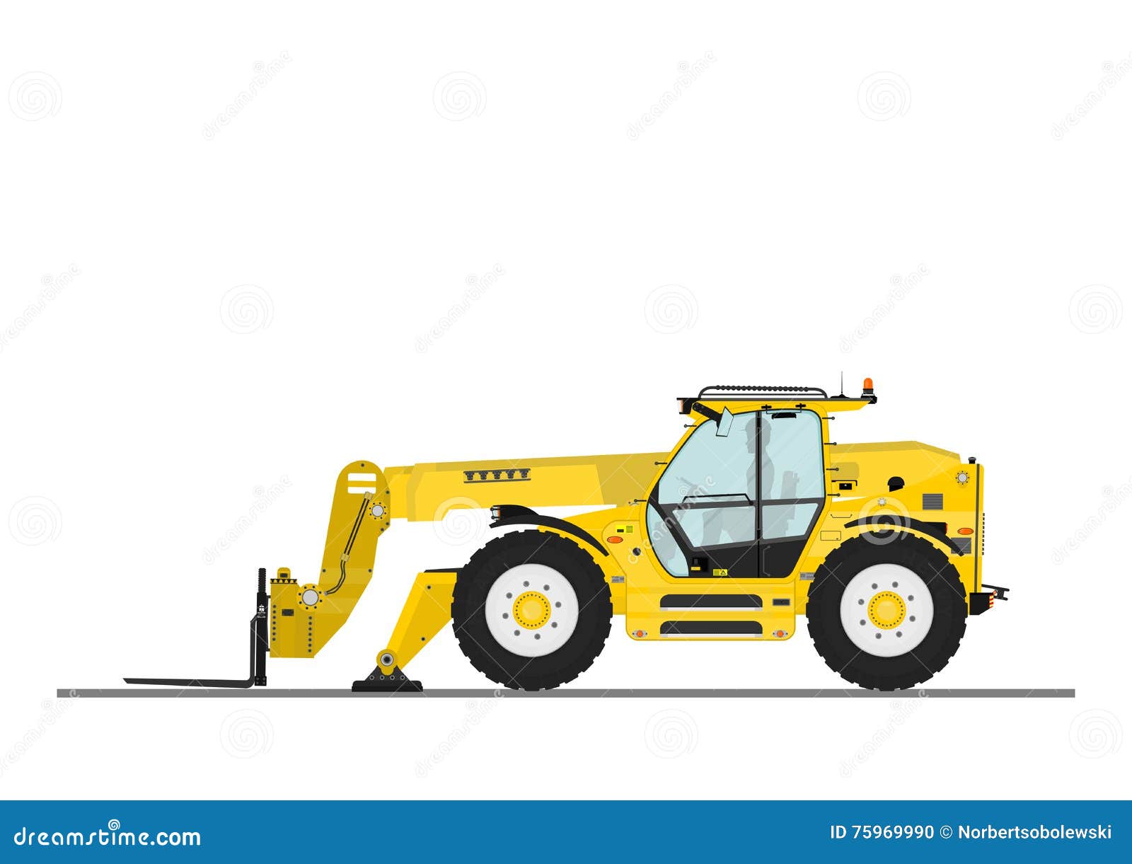 Telehandler stock vector. Illustration of construction - 75969990