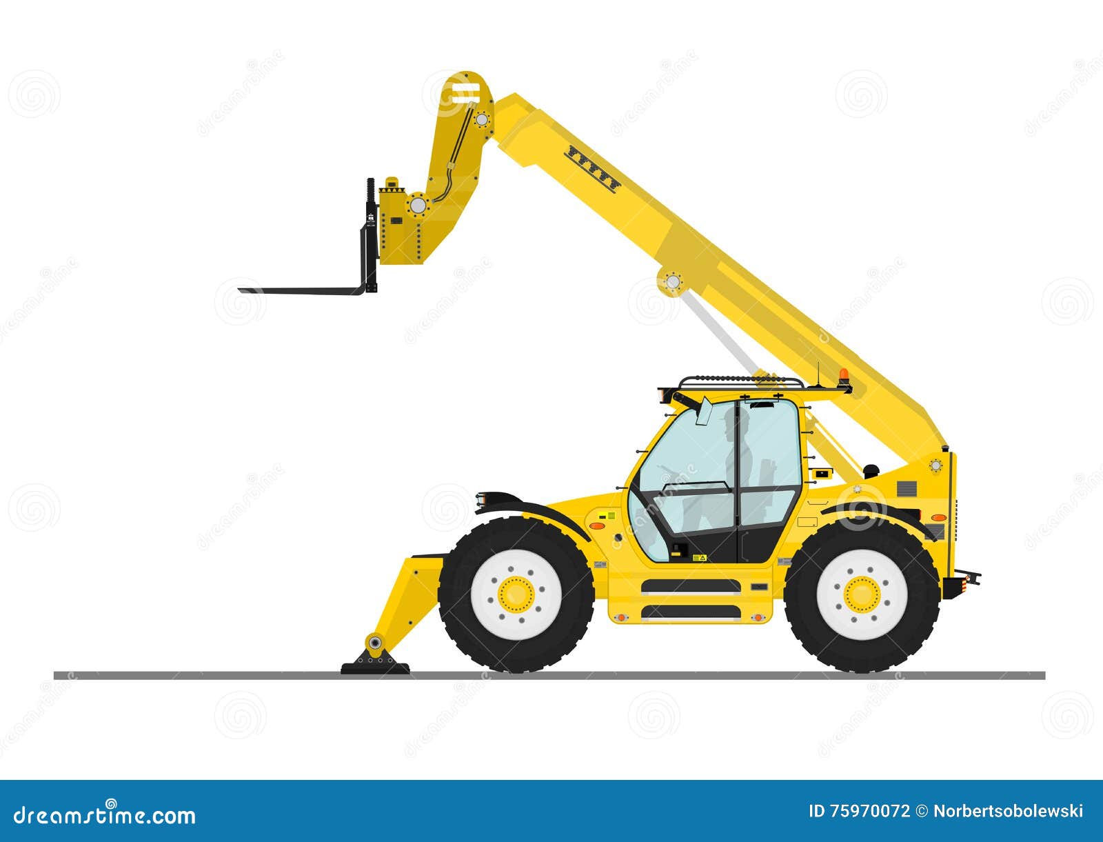 Telehandler stock vector. Illustration of loader, engineering - 75970072