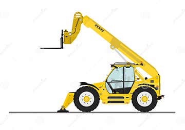 Telehandler stock vector. Illustration of loader, engineering - 75970072