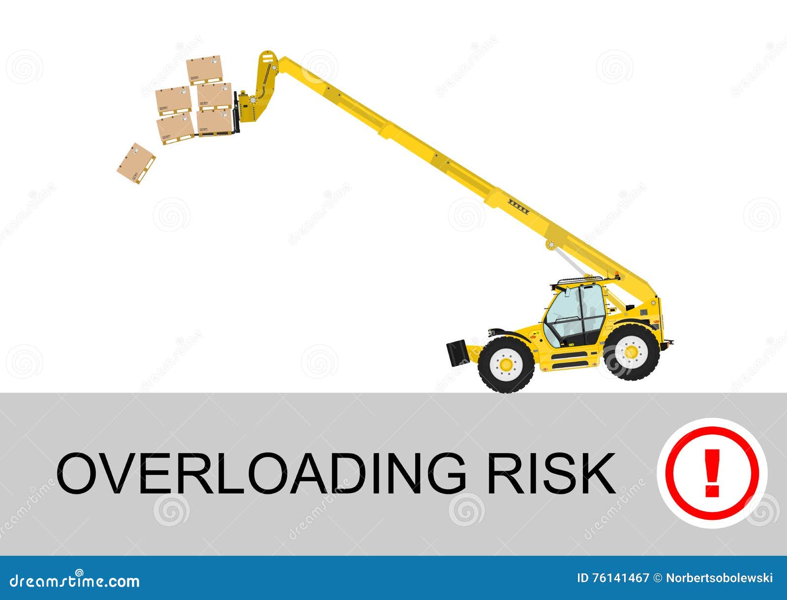 Telehandler risk stock vector. Illustration of safety - 76141467
