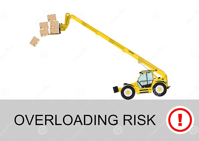 Telehandler risk stock vector. Illustration of safety - 76141467
