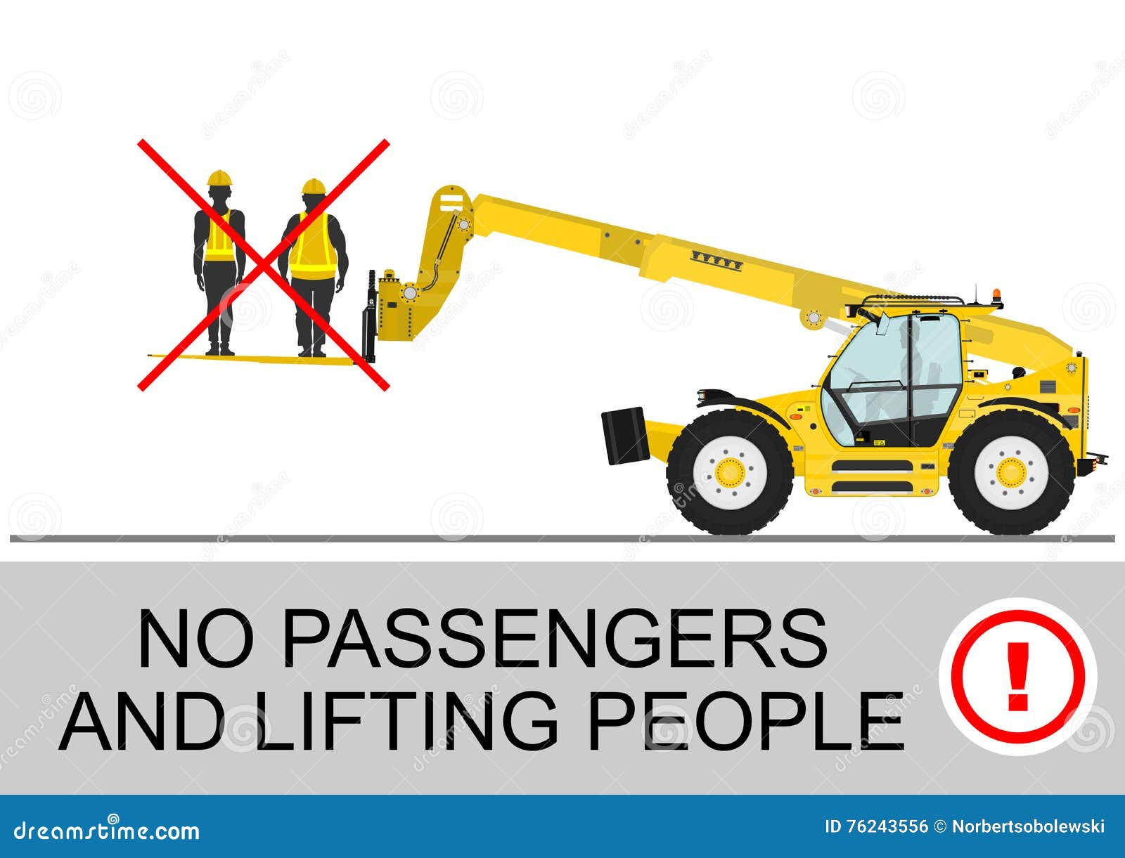 Telehandler safety. stock vector. Illustration of telescopic - 76243556