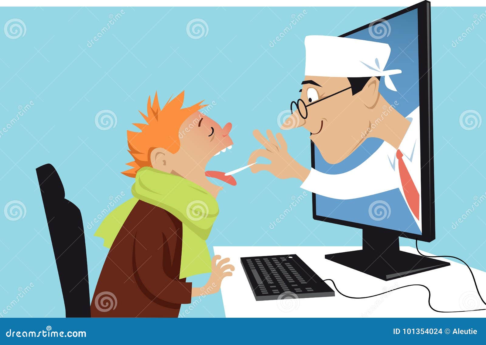 Telehealth ilustración del vector. Ilustración de consulta - 101354024