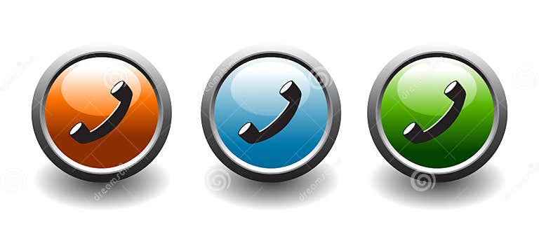 Telehpone button icons stock illustration. Illustration of site - 20170254