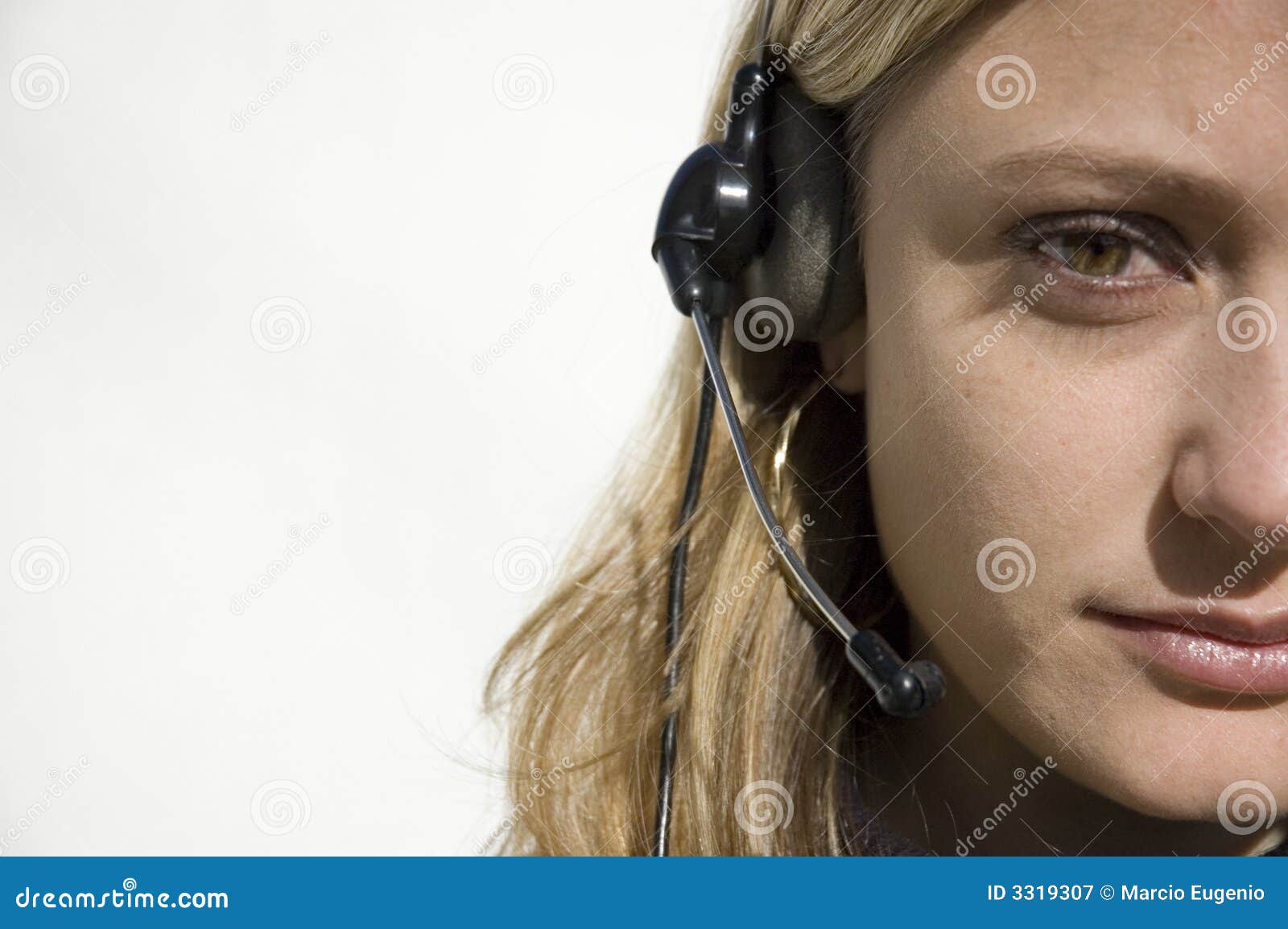 Telemarketer stock image. Image of brunette, center, online - 3319307