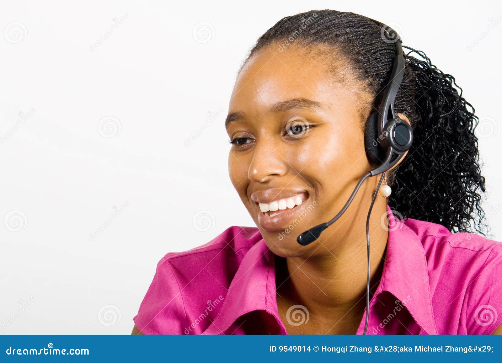 Telemarketer stock photo. Image of desk, business, african - 9549014