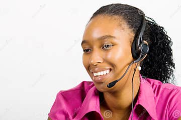 Telemarketer stock photo. Image of desk, business, african - 9549014