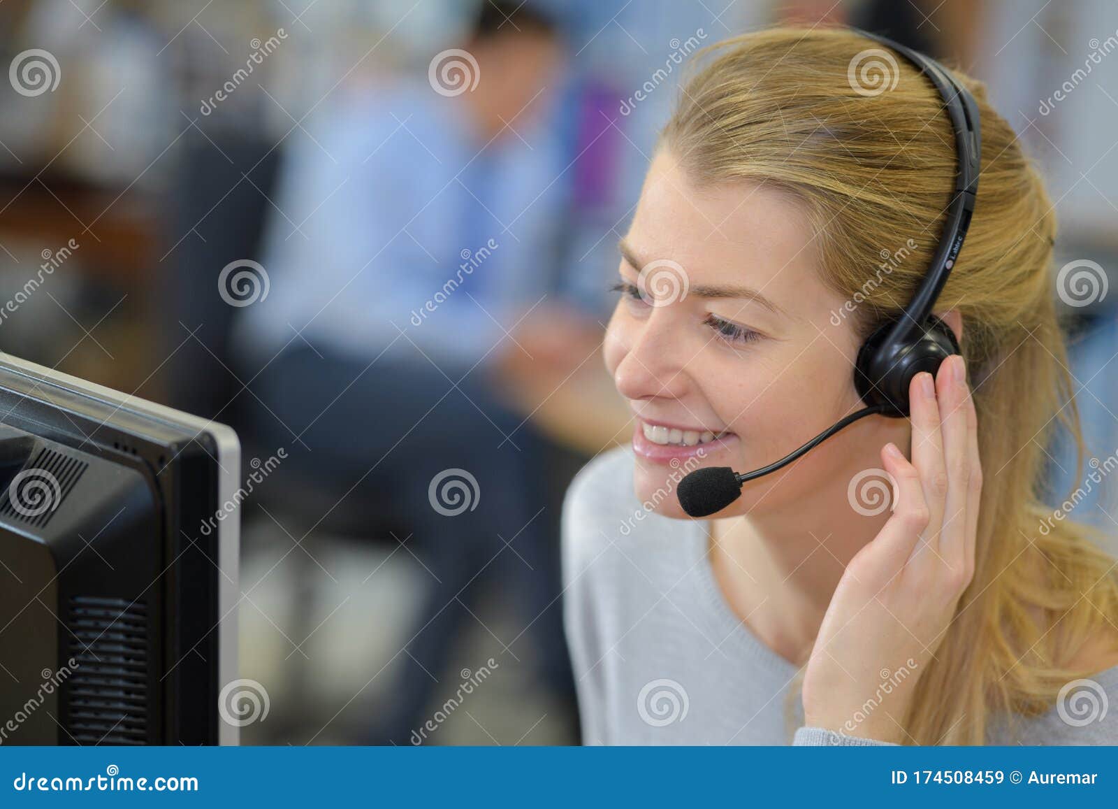 Telemarketer Having a Conversation Stock Image - Image of ...