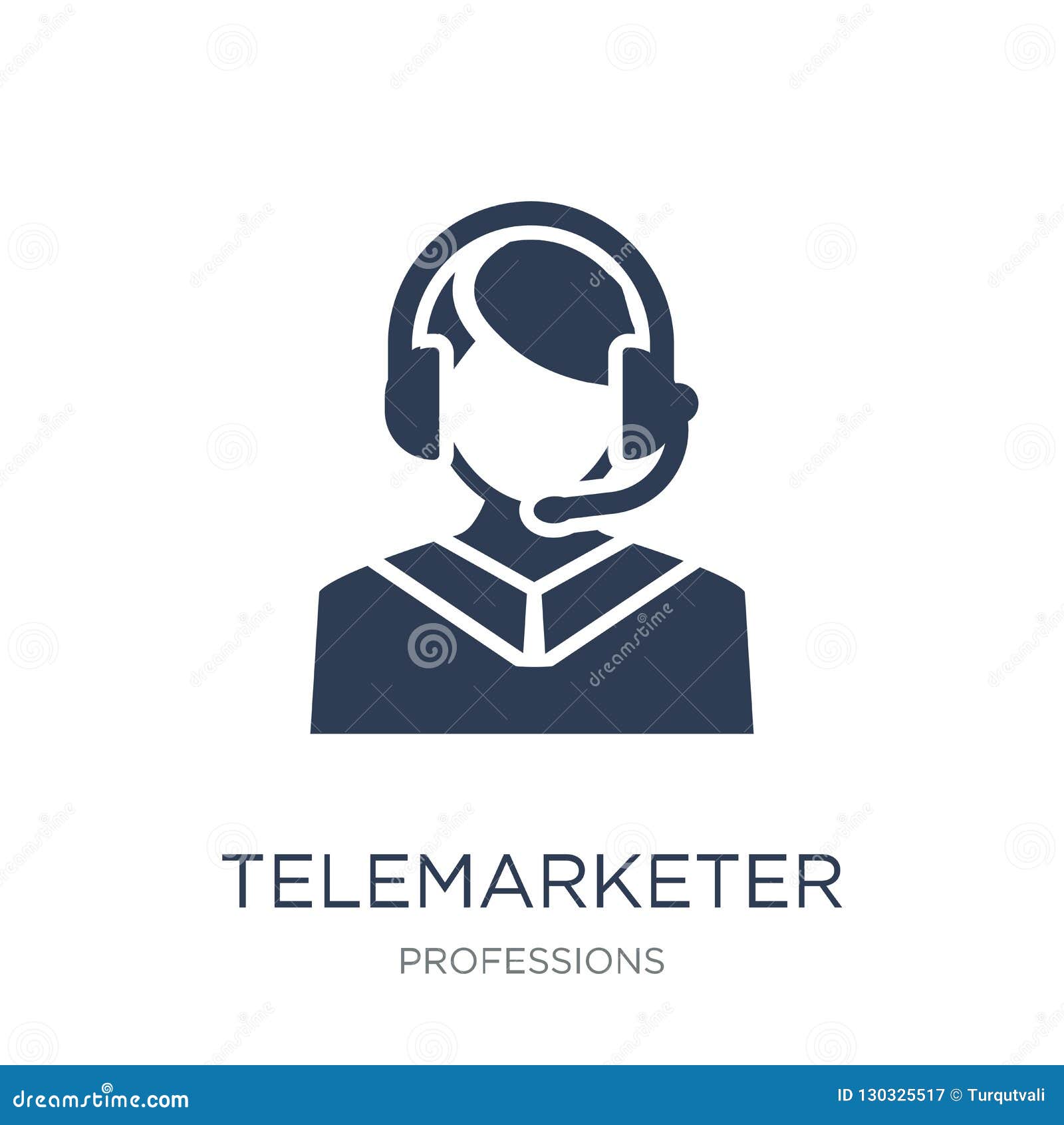 Telemarketer Icon. Trendy Flat Vector Telemarketer Icon on White Stock ...