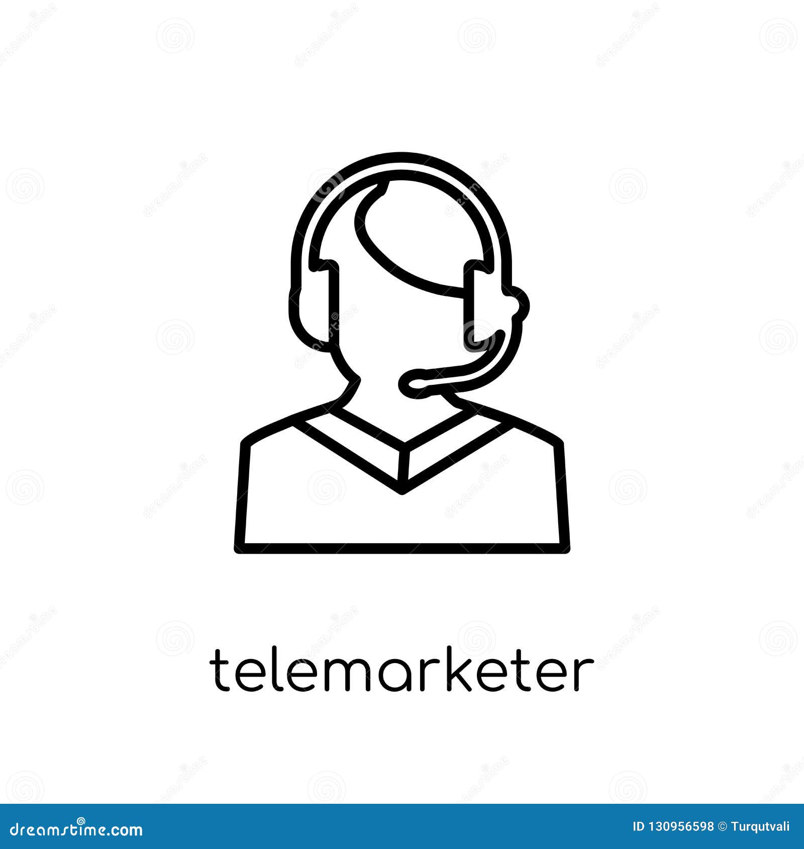 Telemarketer Icon. Trendy Modern Flat Linear Vector Telemarketer Stock ...