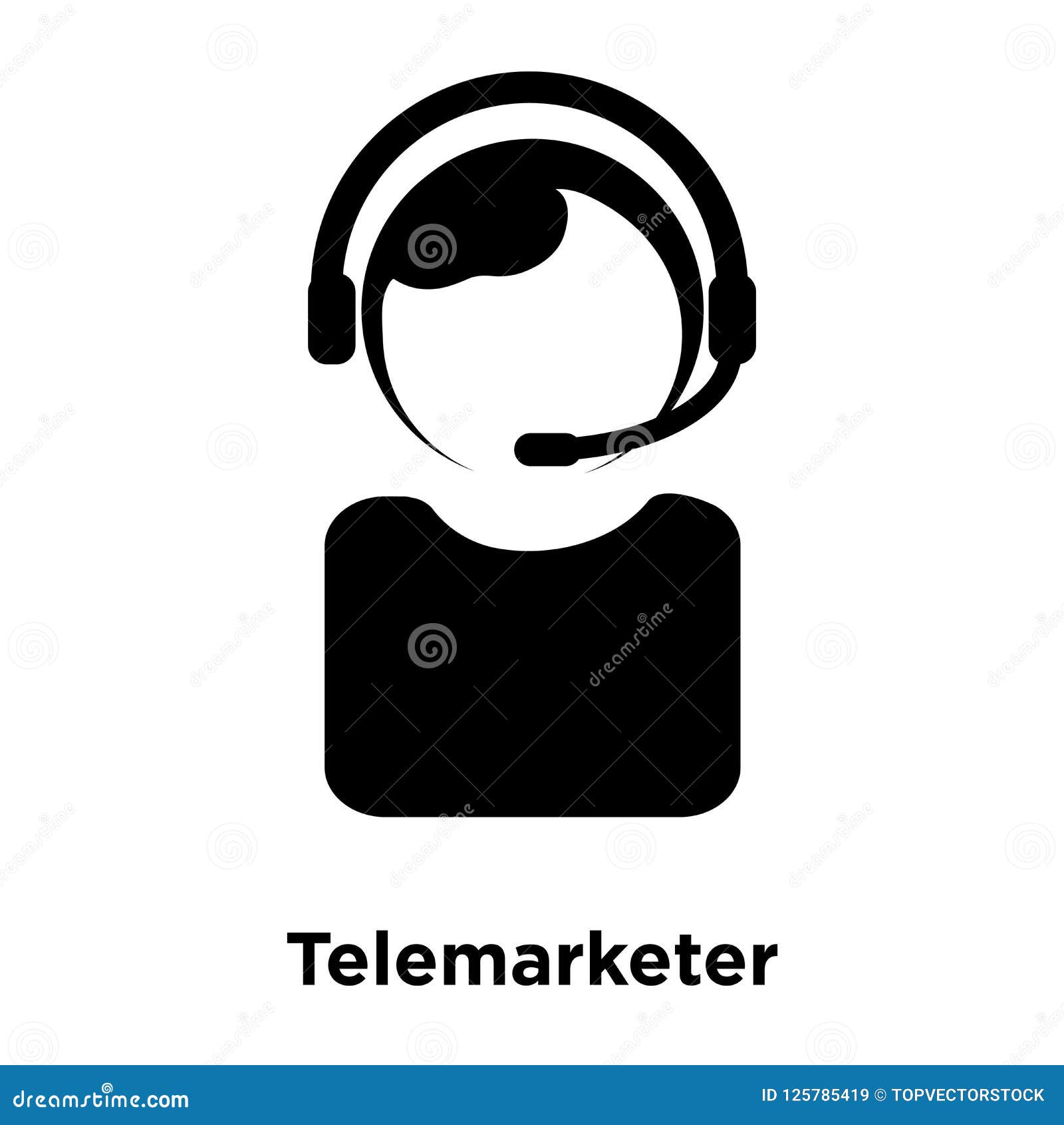 Telemarketer Icon Vector Isolated On White Background, Logo Concept Of ...