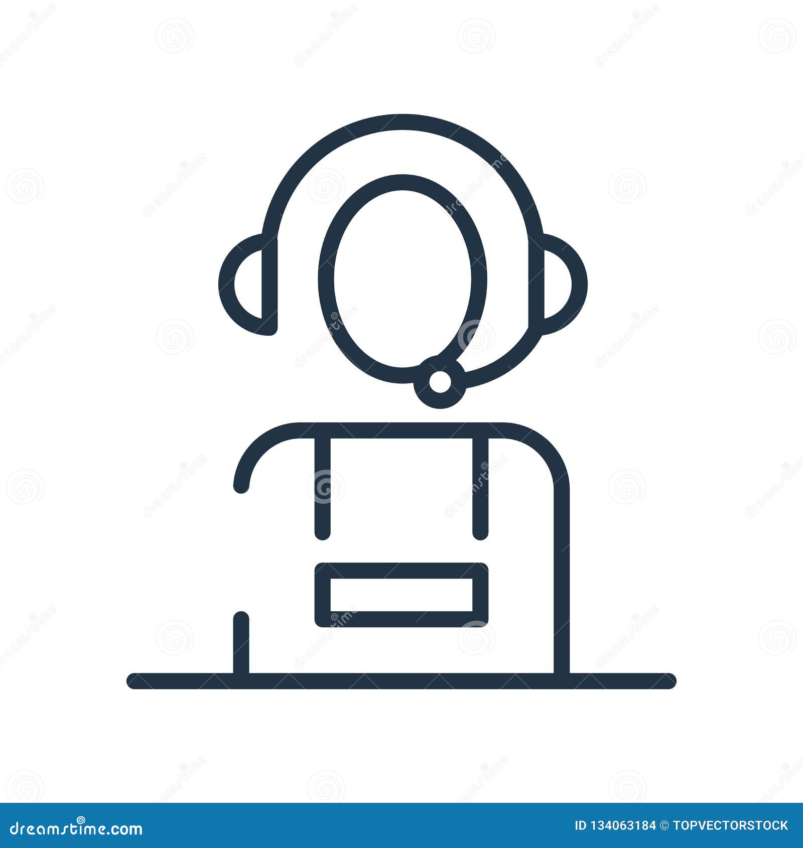 Telemarketer Icon Vector Isolated on White Background, Telemarketer ...