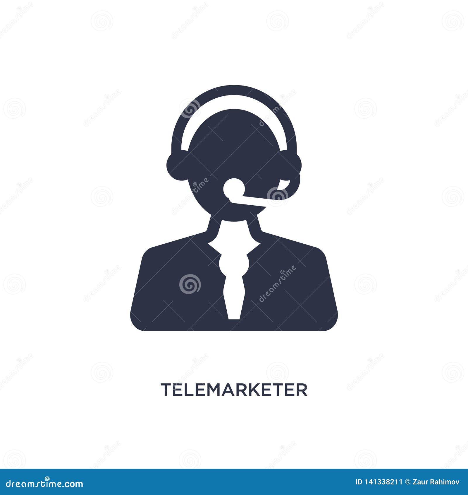 Telemarketer Icon Vector Isolated On White Background, Logo Concept Of Telemarketer Sign On ...