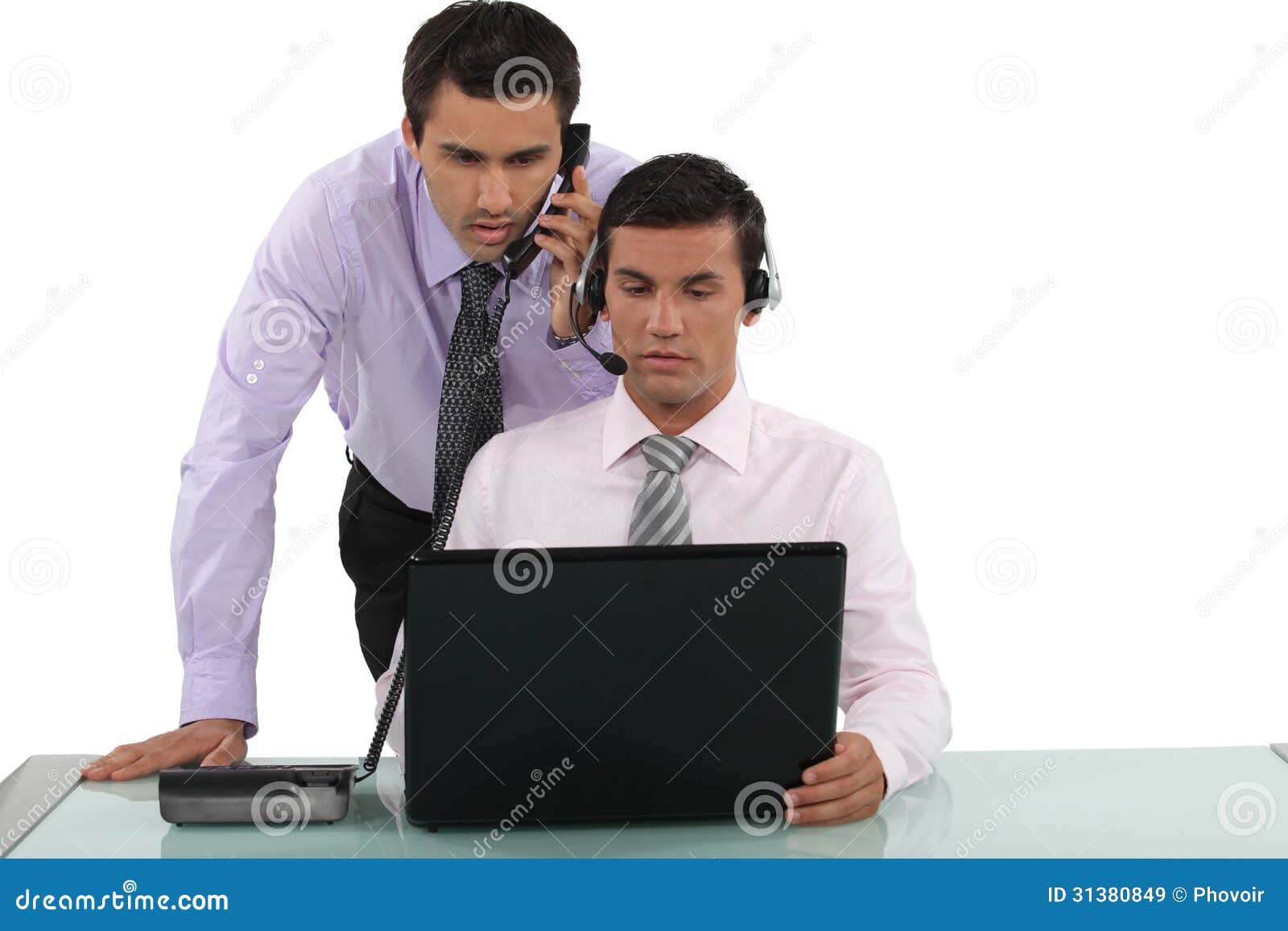 Telemarketer and manager stock image. Image of contact - 31380849