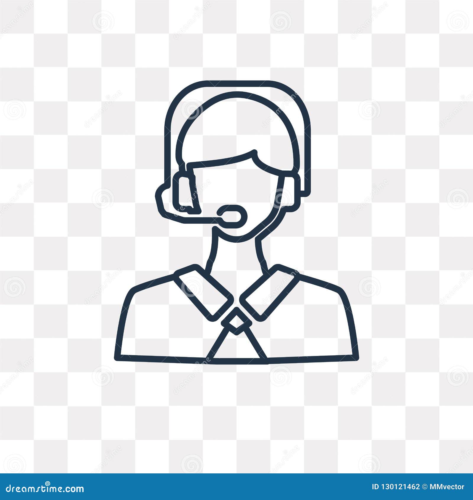 Telemarketer Vector Icon Isolated on Transparent Background, Lin Stock ...