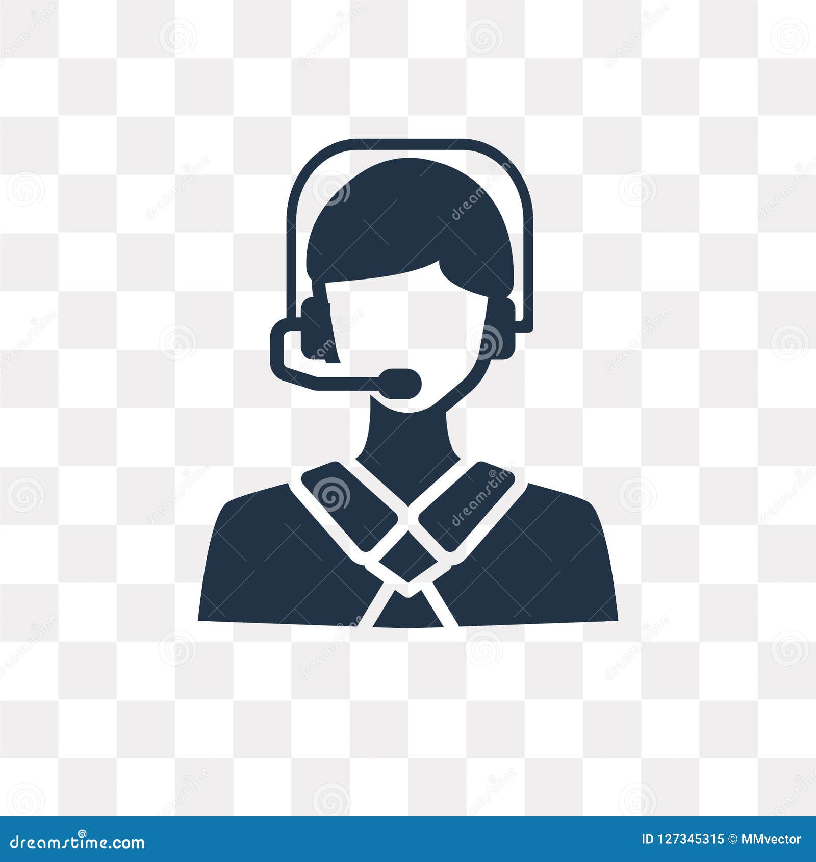 Telemarketer Vector Icon On Transparent Background, Lin | CartoonDealer ...