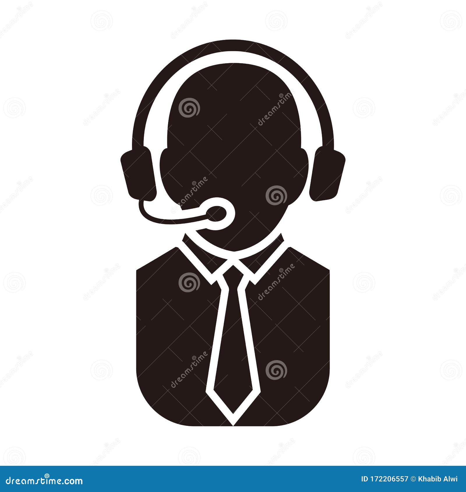 Telemarketers Icon, Customer Service Icon User with Headphone Stock ...