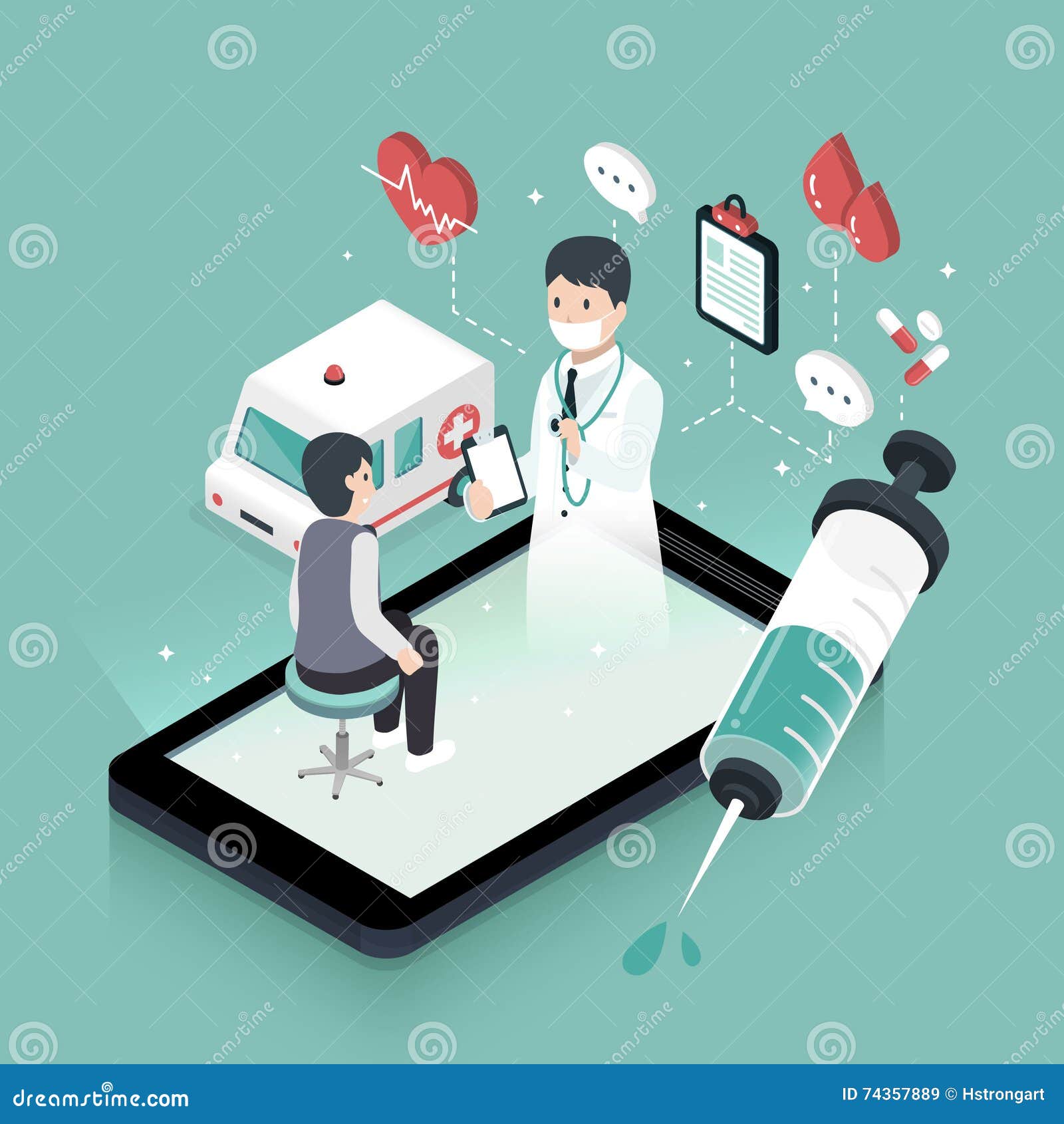 Telemedicine Device Cartoon Vector | CartoonDealer.com #122434891