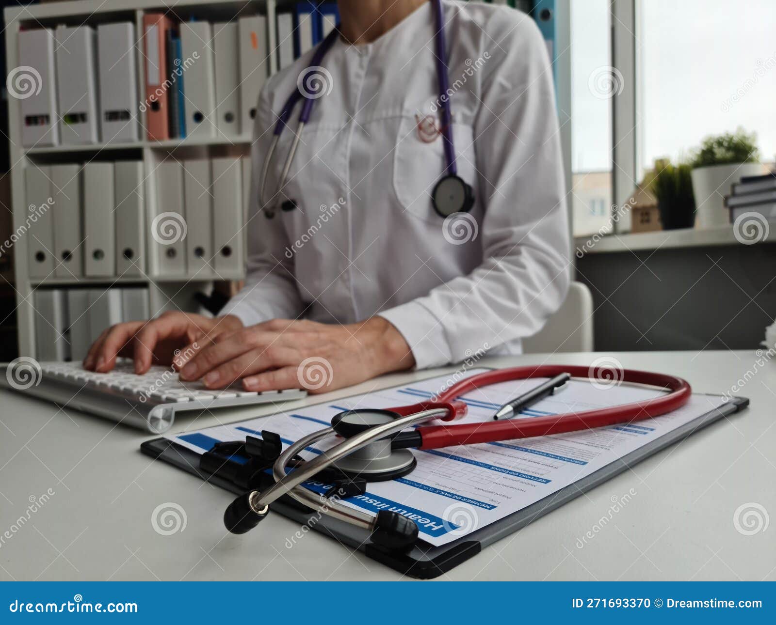 Telemedicine Concept and Doctor Using Computer Typing on Keyboard Stock ...