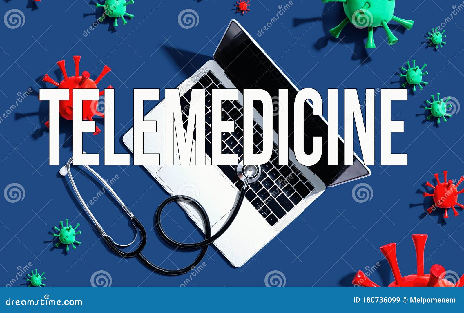 Telemedicine Theme with Stethoscope and Laptop Stock Image - Image of ...