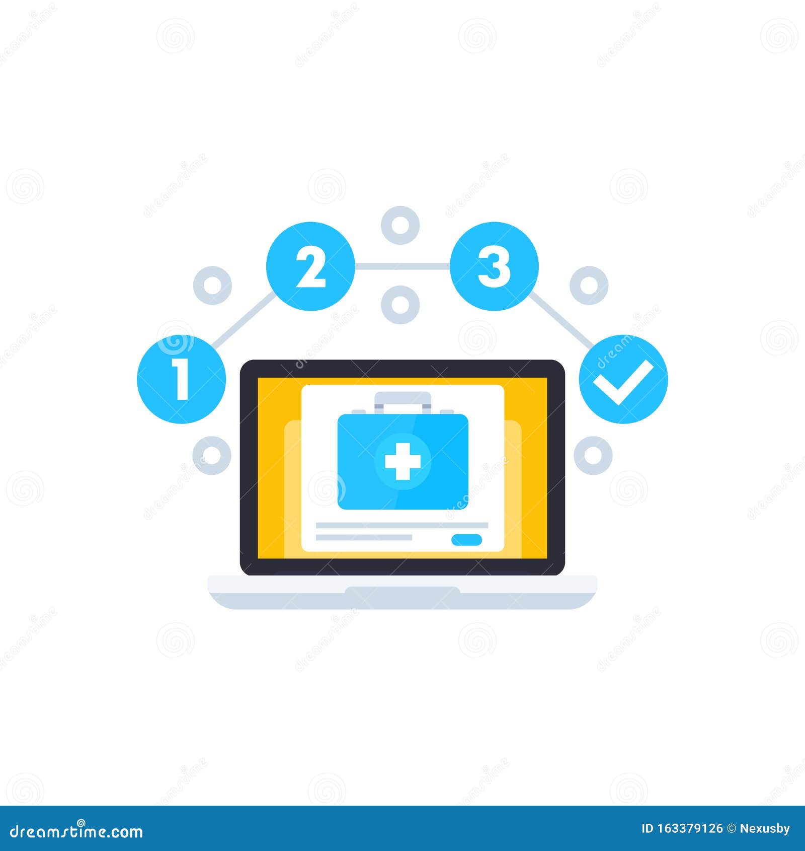 Telemedicine Vector Icon with First Aid Kit Stock Vector - Illustration ...