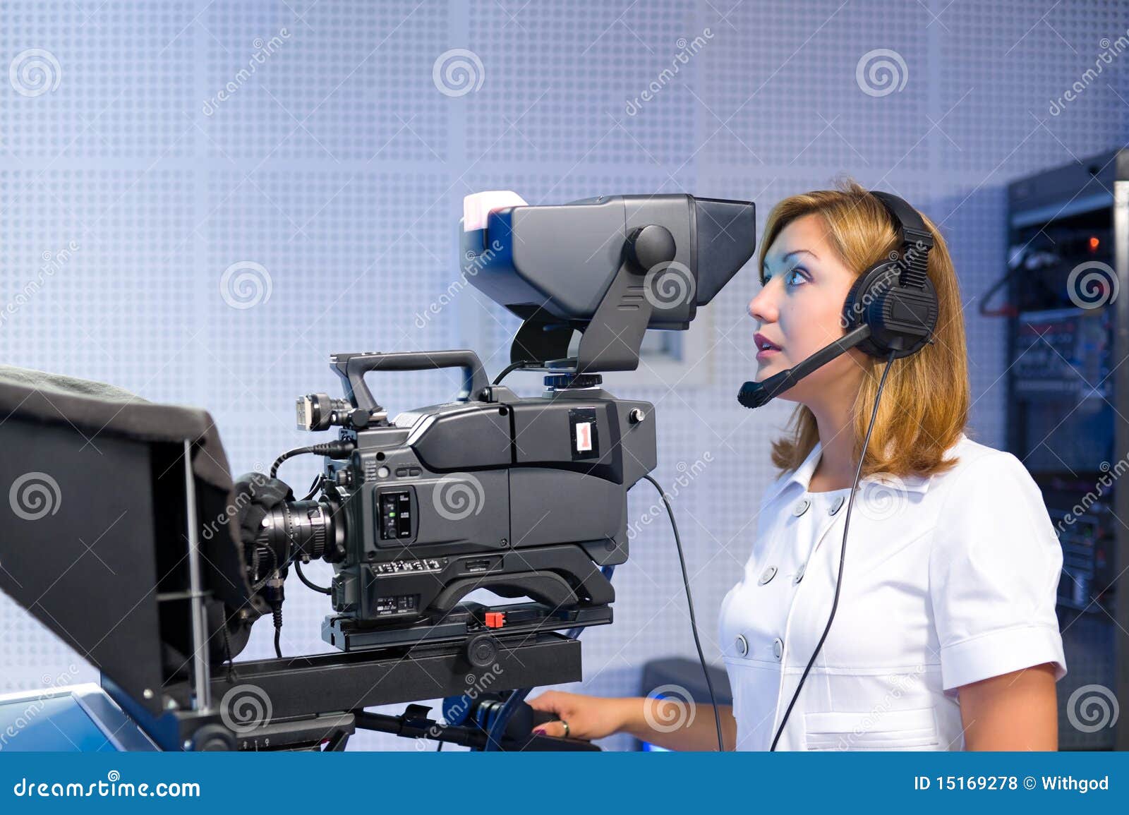 Teleoperator Bij De Studio Van TV Stock Foto - Image of uitzending ...