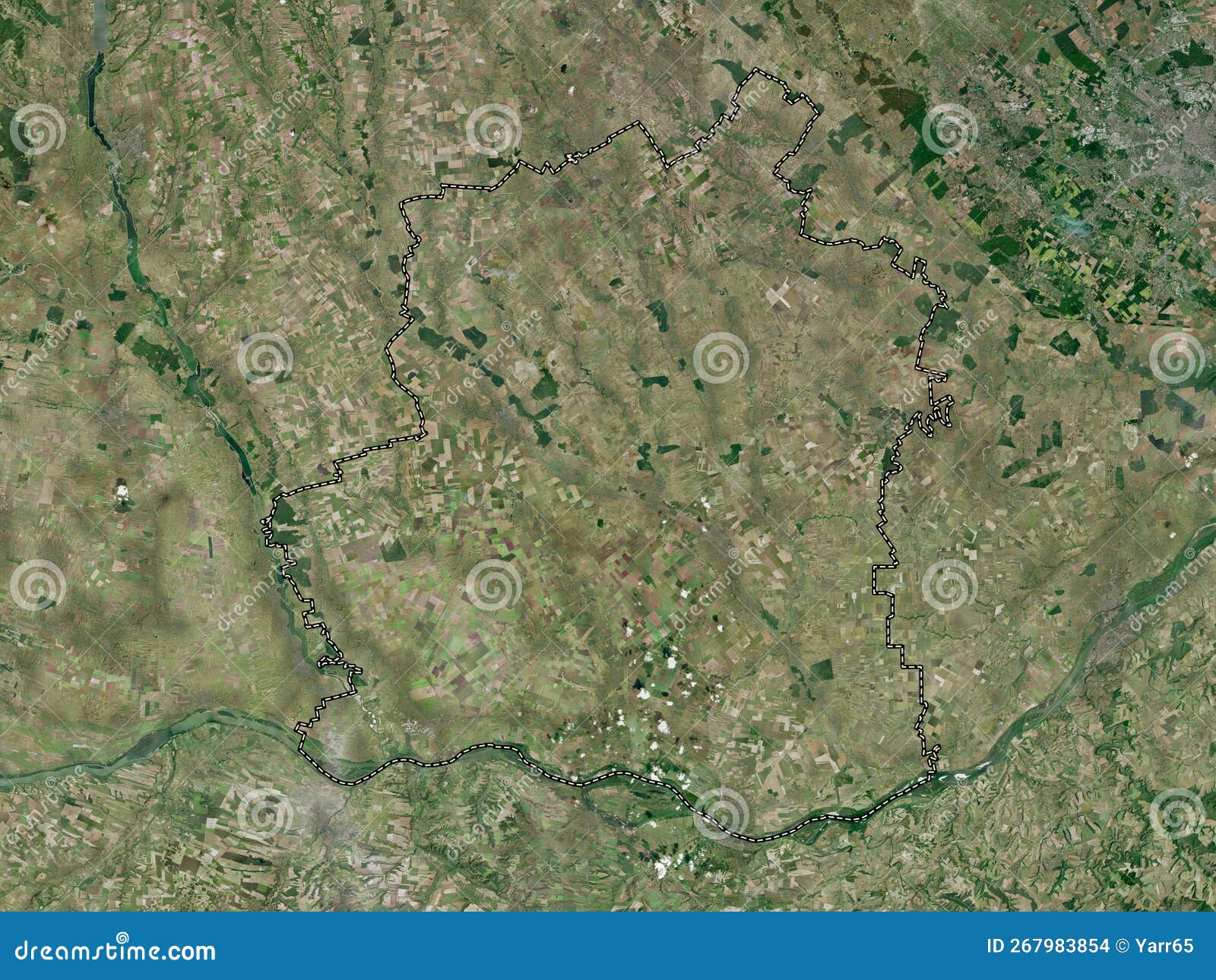 Teleorman, Romania. High-res Satellite. No Legend Stock Illustration ...