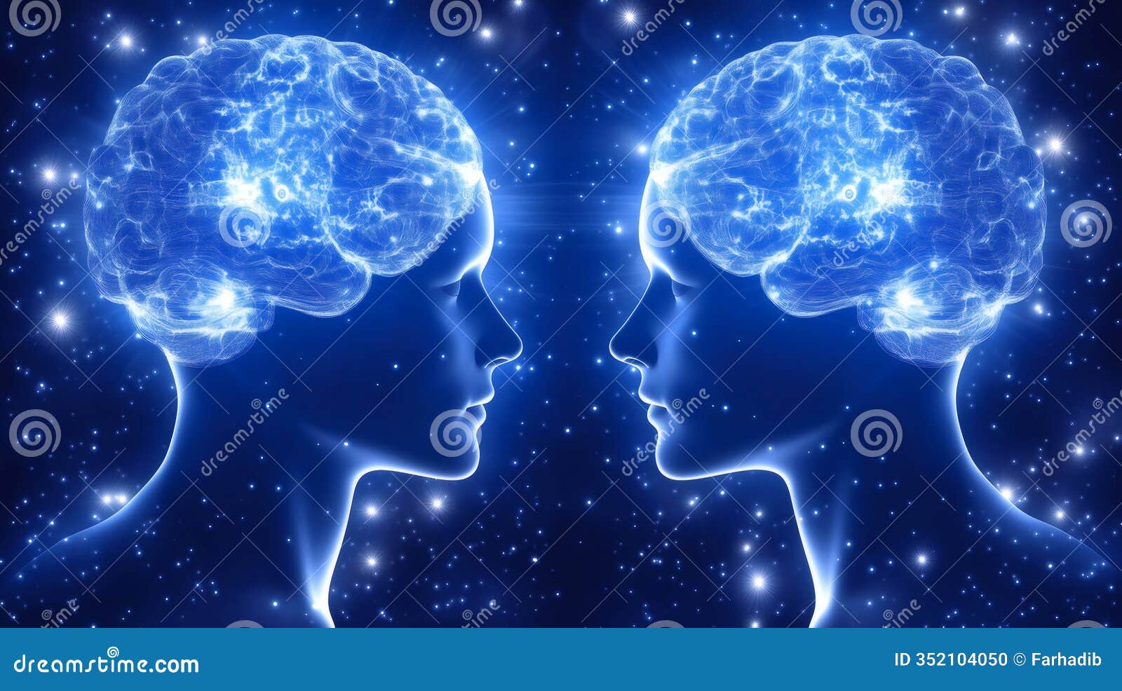 Telepathic Communication between Two People Sharing Thoughts in a ...