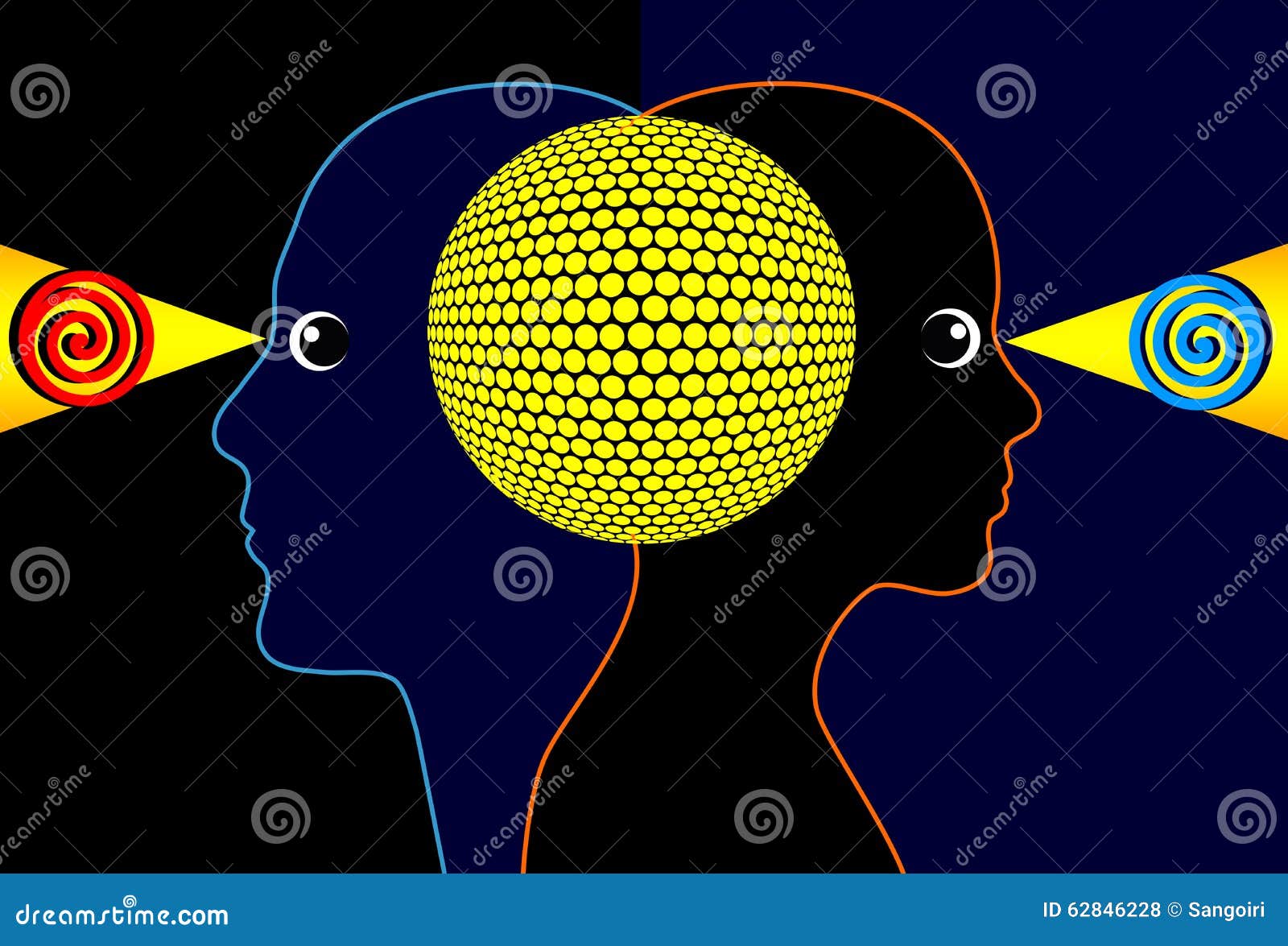 Telepathy stock de ilustración. Ilustración de sexto - 62846228