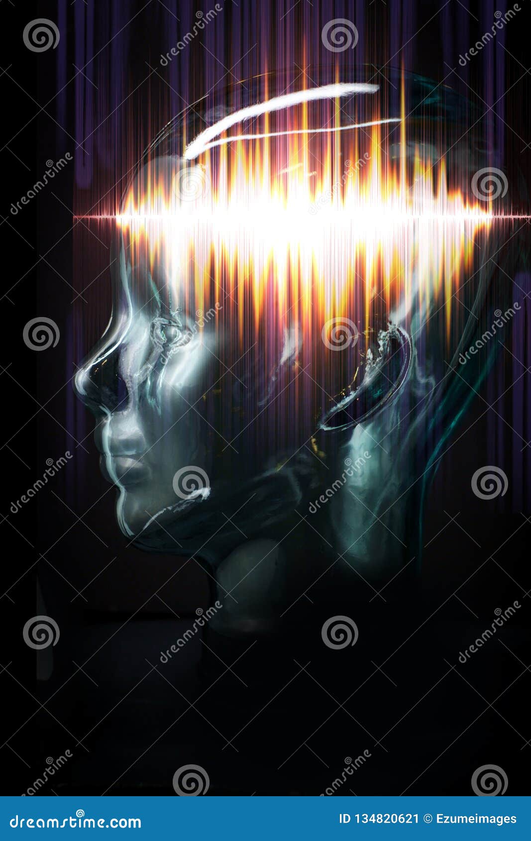 Telepathy Brainwaves Concept Stock Illustration - Illustration of ...