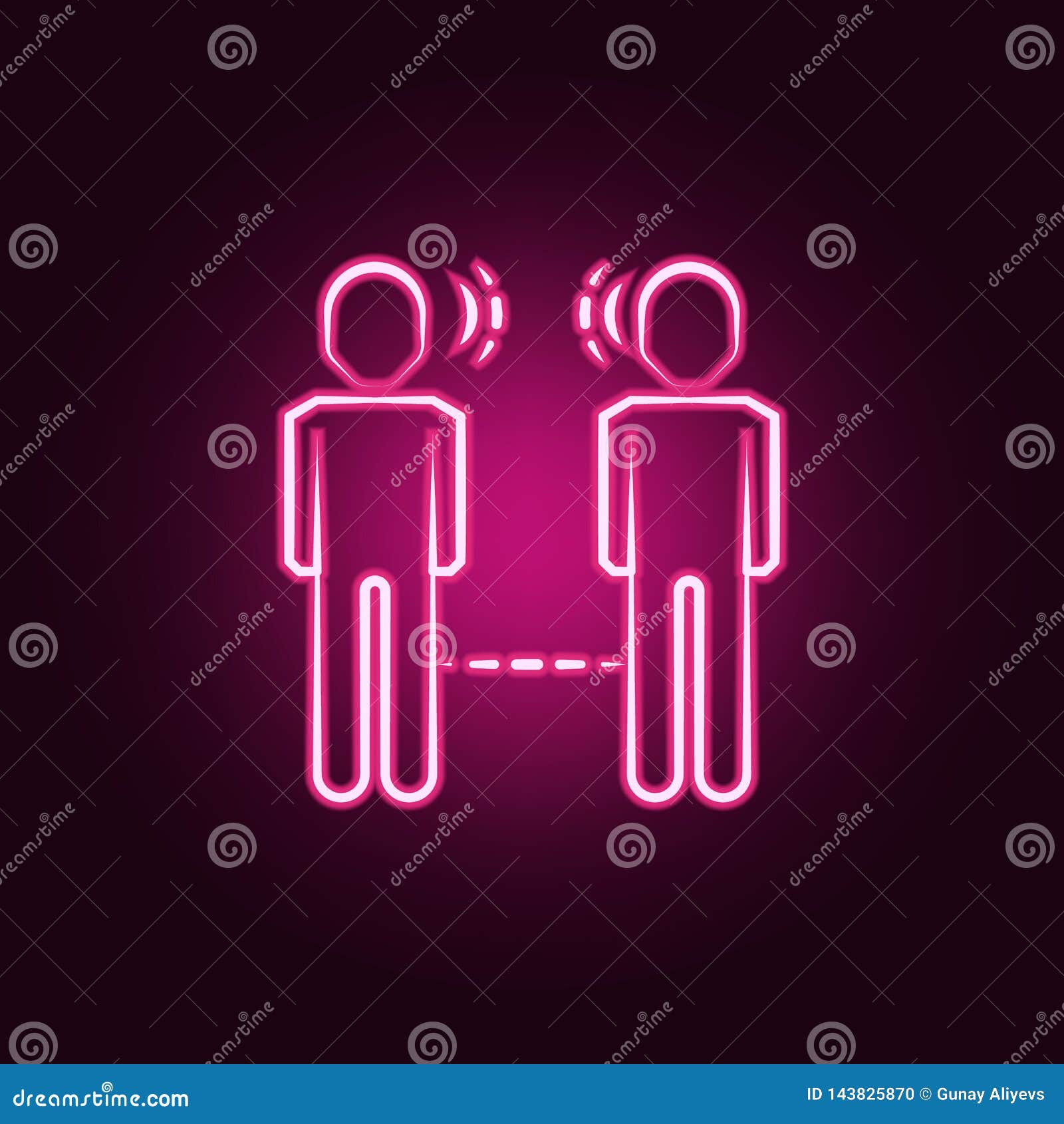 Telepathy Neon Icon. Elements of Mad Science Set Stock Illustration ...