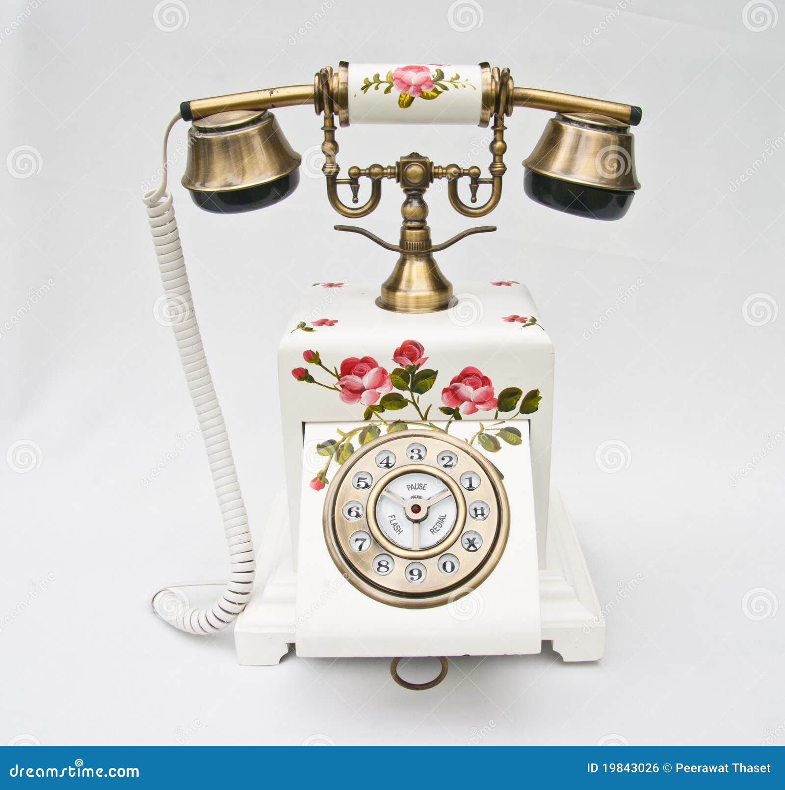 Telephon and Background White Stock Photo - Image of speaking ...