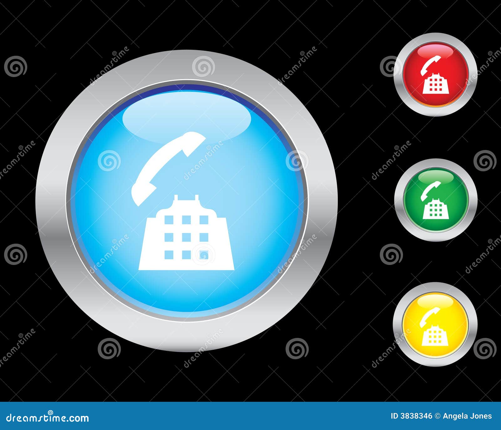 Telephone answered icons stock vector. Illustration of circle - 3838346