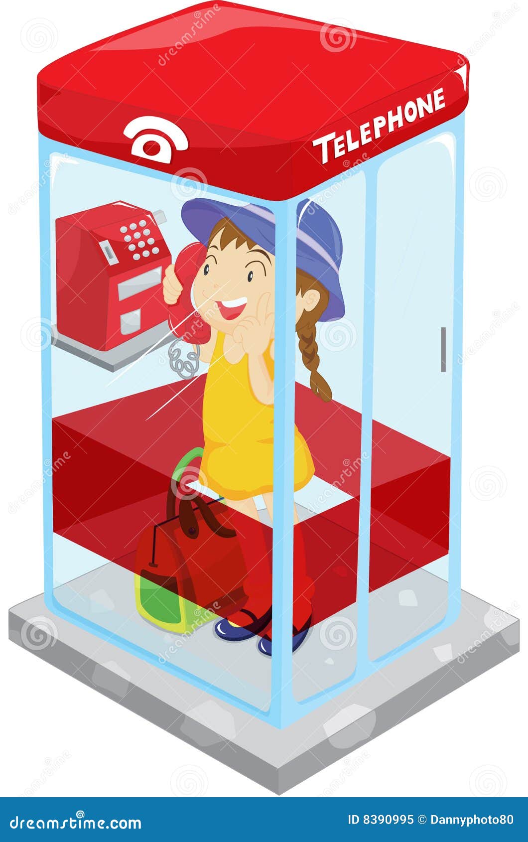 Telephone Booth With Landline Telephone For City Line 3d Render On ...