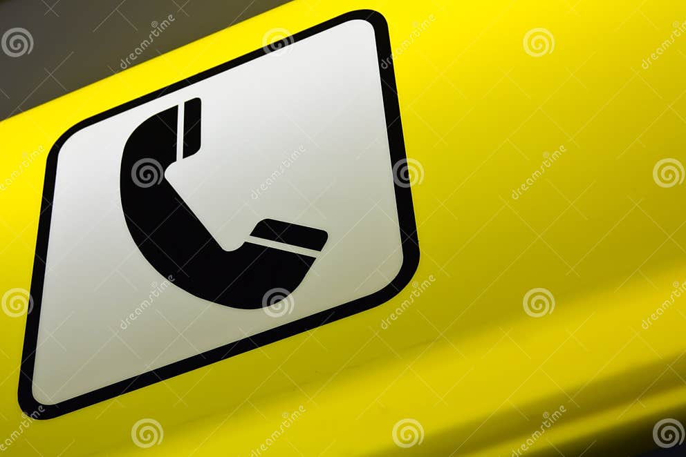 Telephone booth sign stock photo. Image of yellow, call - 21793438