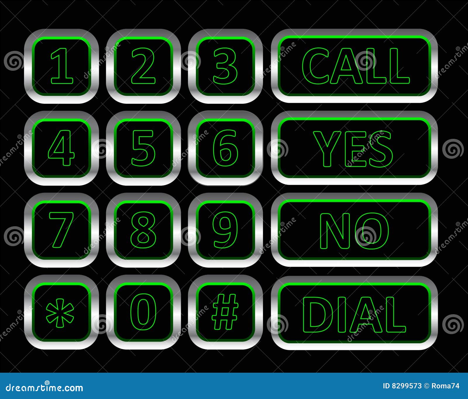 Telephone button stock vector. Illustration of color, black - 8299573