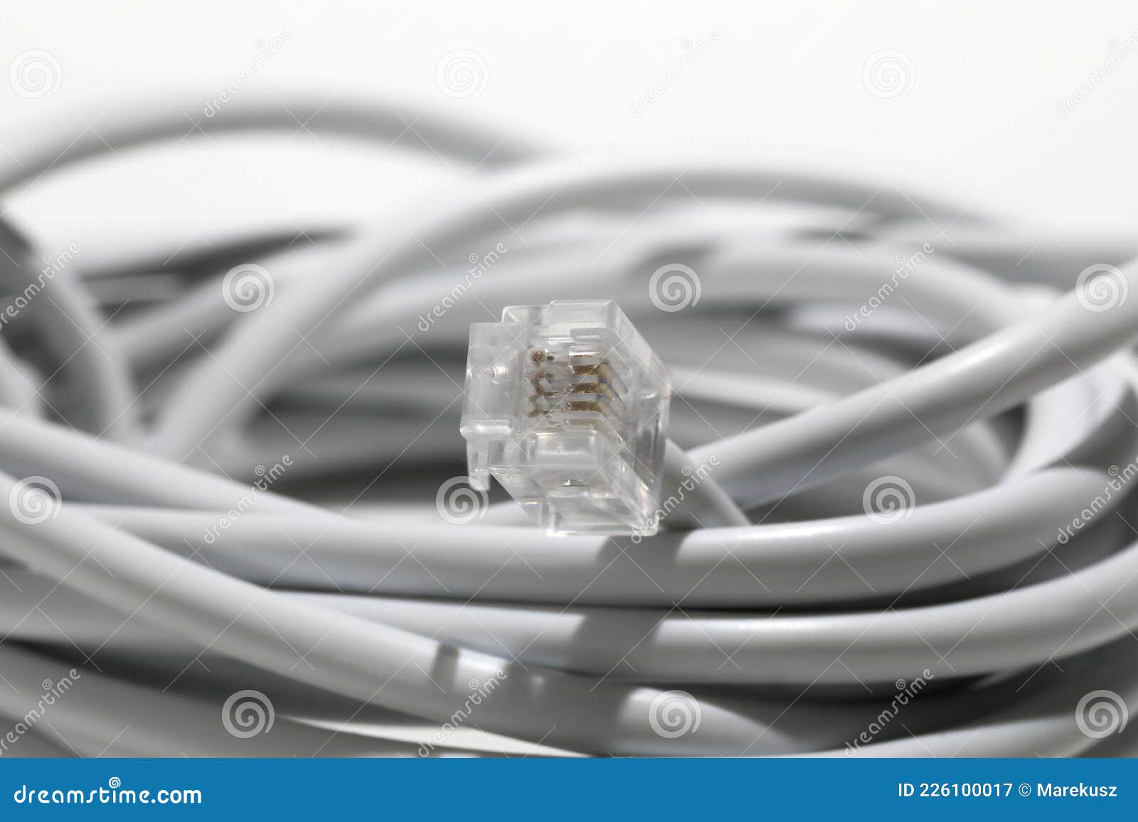 Telephone Cable RJ11 with Plug Stock Image - Image of electrical, data ...