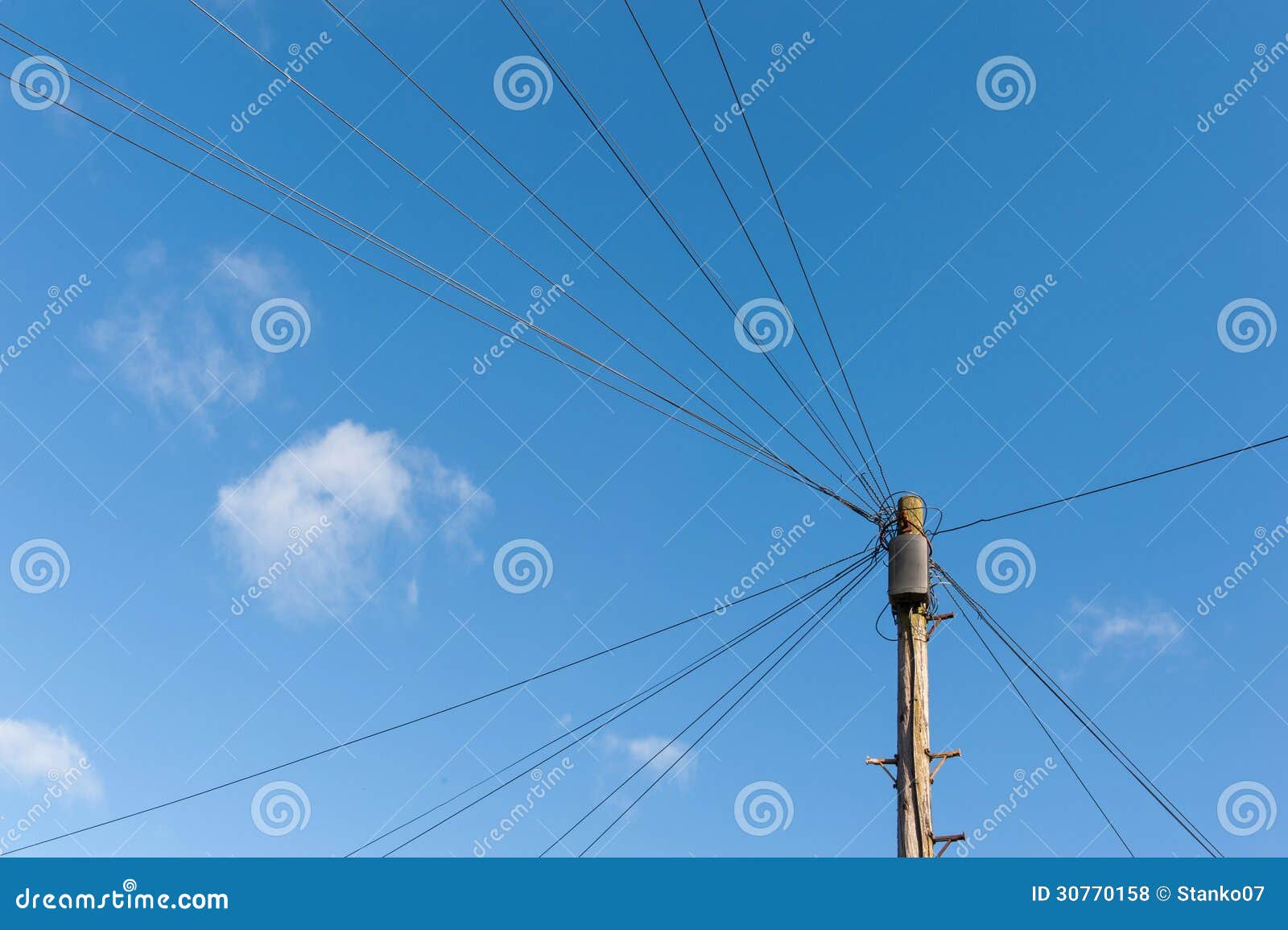 Telephone cables stock photo. Image of pylon, cables - 30770158