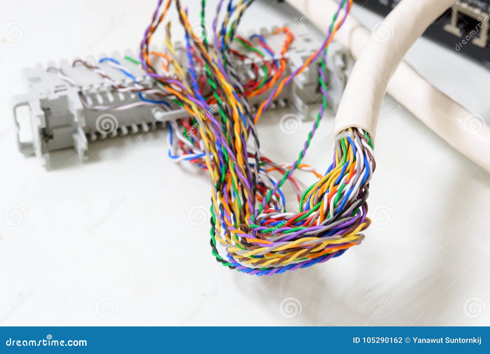 IP Telephony System, Telephone Cabling Patch Panel with Twisted Pairs ... IP Telephony System, Telephone Cabling Patch Panel with Twisted Pairs ...