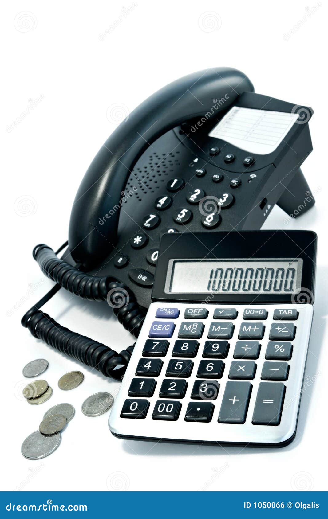 Telephone and the Calculator Stock Photo - Image of dial, decrepit: 1050066